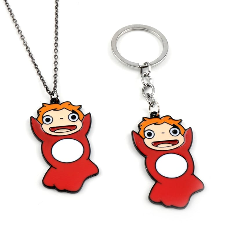 Ponyo On The Cliff Metal Pendant Necklace And Keychain - Ghibli Store